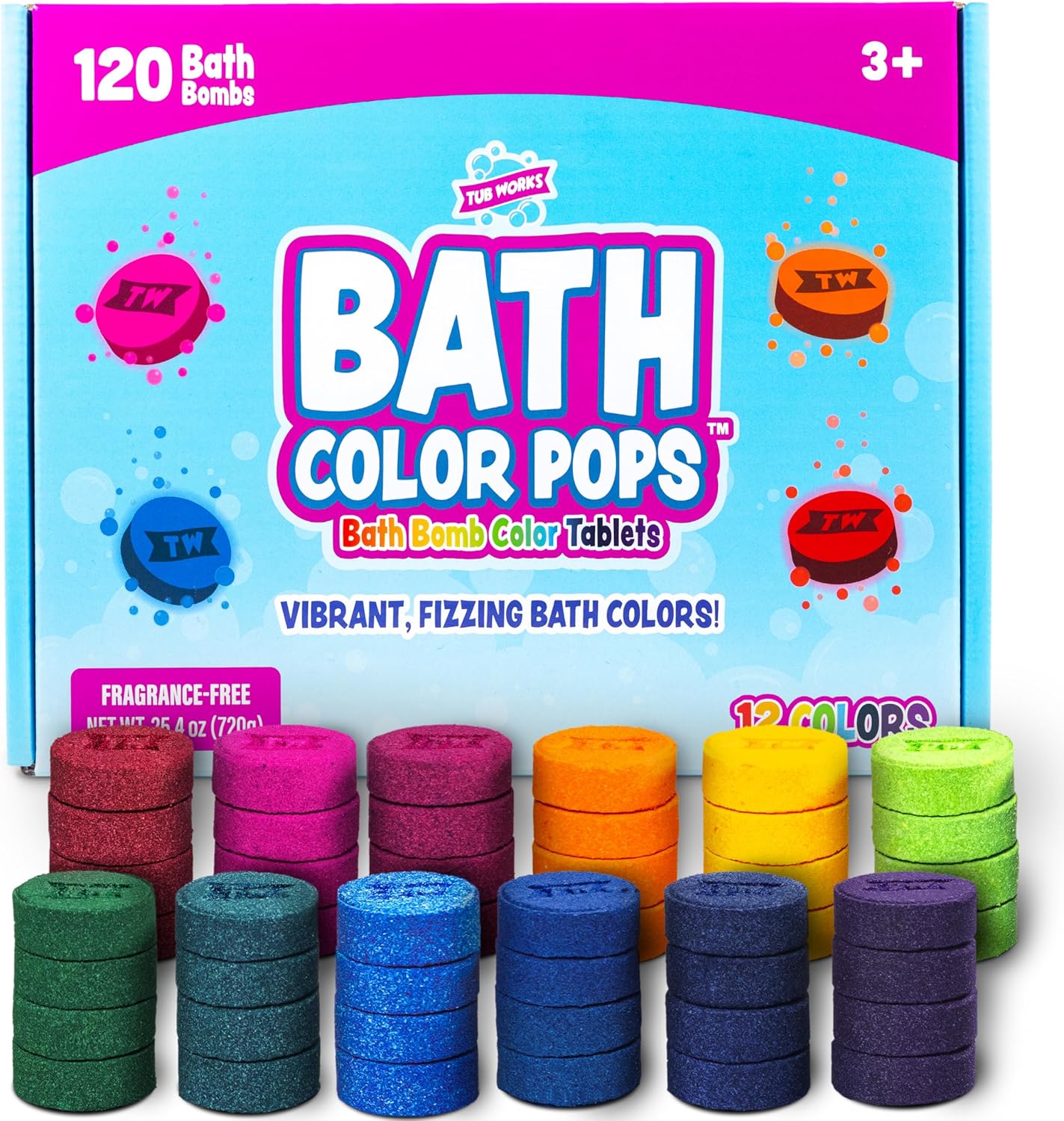 Tub Works® Bath Color Pops™ Moisturizing Kids Bath Bombs, 120 Count ...